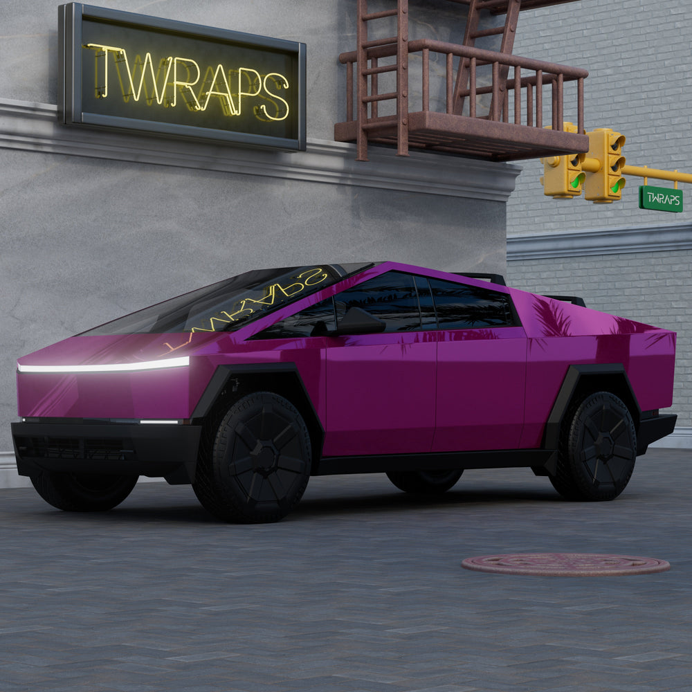 Purple Color PPF Wraps for Tesla Cybertruck – Glossy & Satin – TWRAPS
