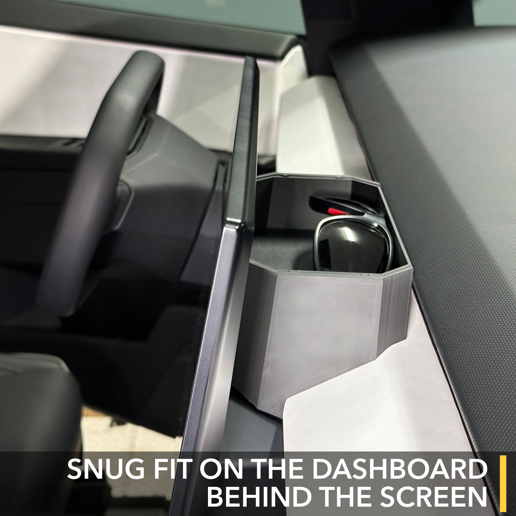 Behind Screen Storage Tray for Tesla Cybertruck - Dashboard Organizer ...