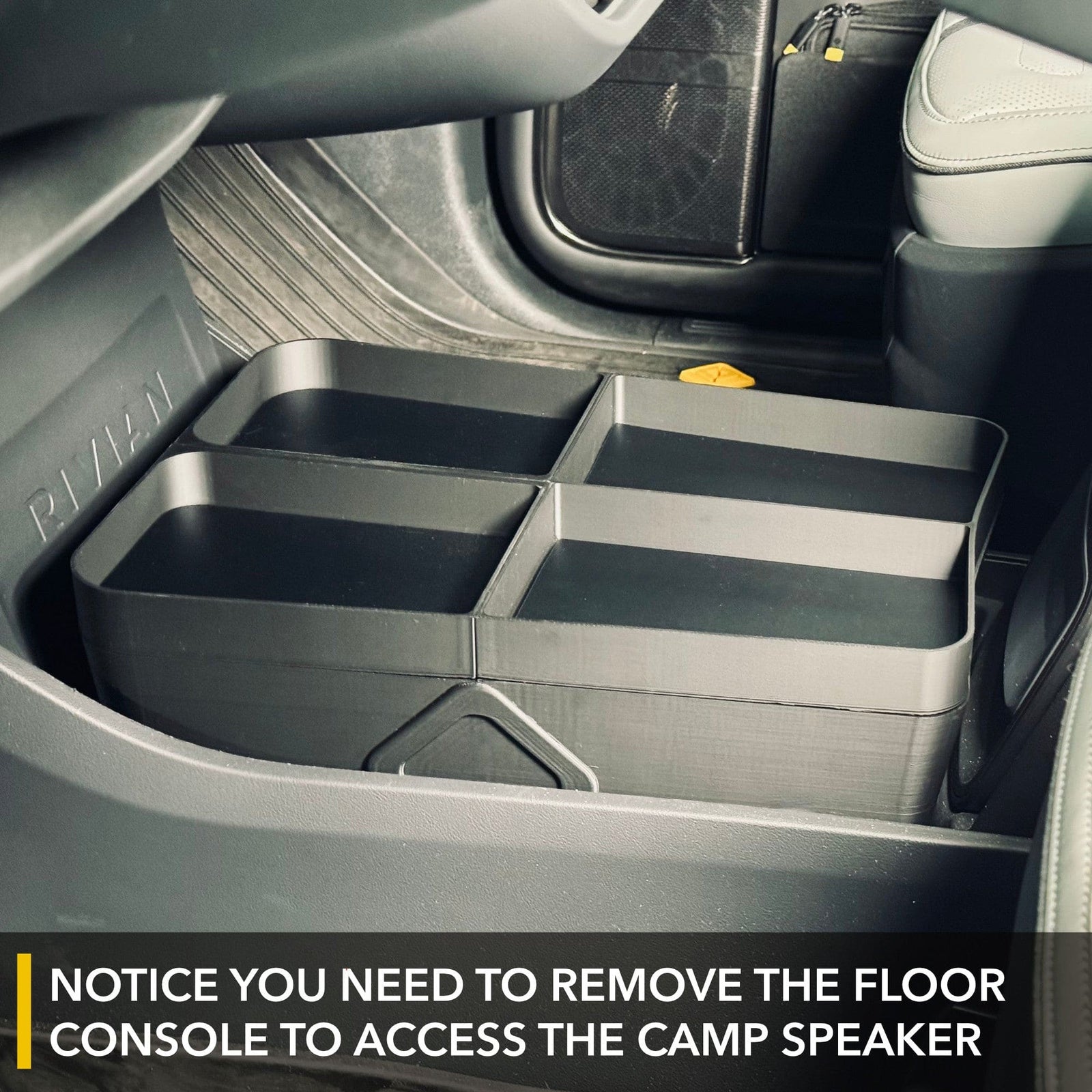 Floor Storage Organizer | Lower Center Console Tray for Rivian R1S & R ...