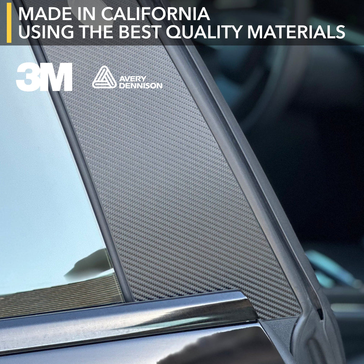 B Pillars Vinyl Wrap | Carbon Fiber Film Decal for Tesla Model S 2021 ...