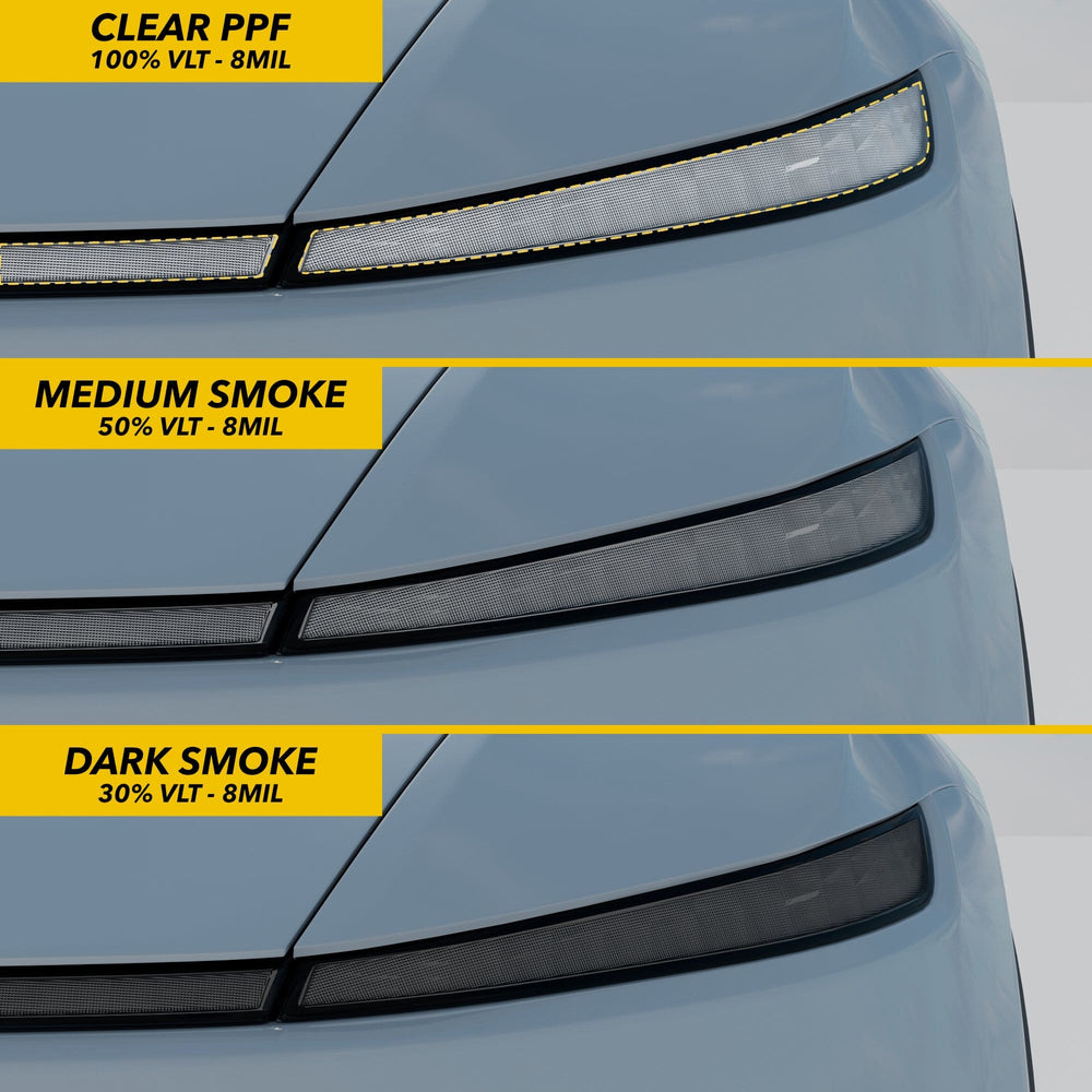 Headlights Light Bar Smoke Tint PPF | Tesla Model Y Juniper – TWRAPS